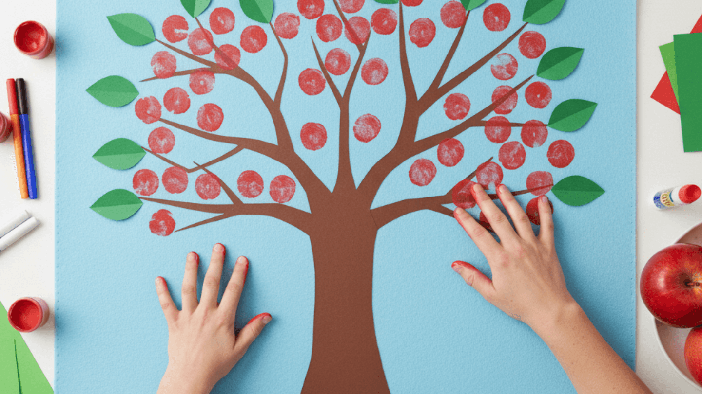 Counting to 100 Made Fun: Fingerprint Apple Tree Craft for Preschoolers