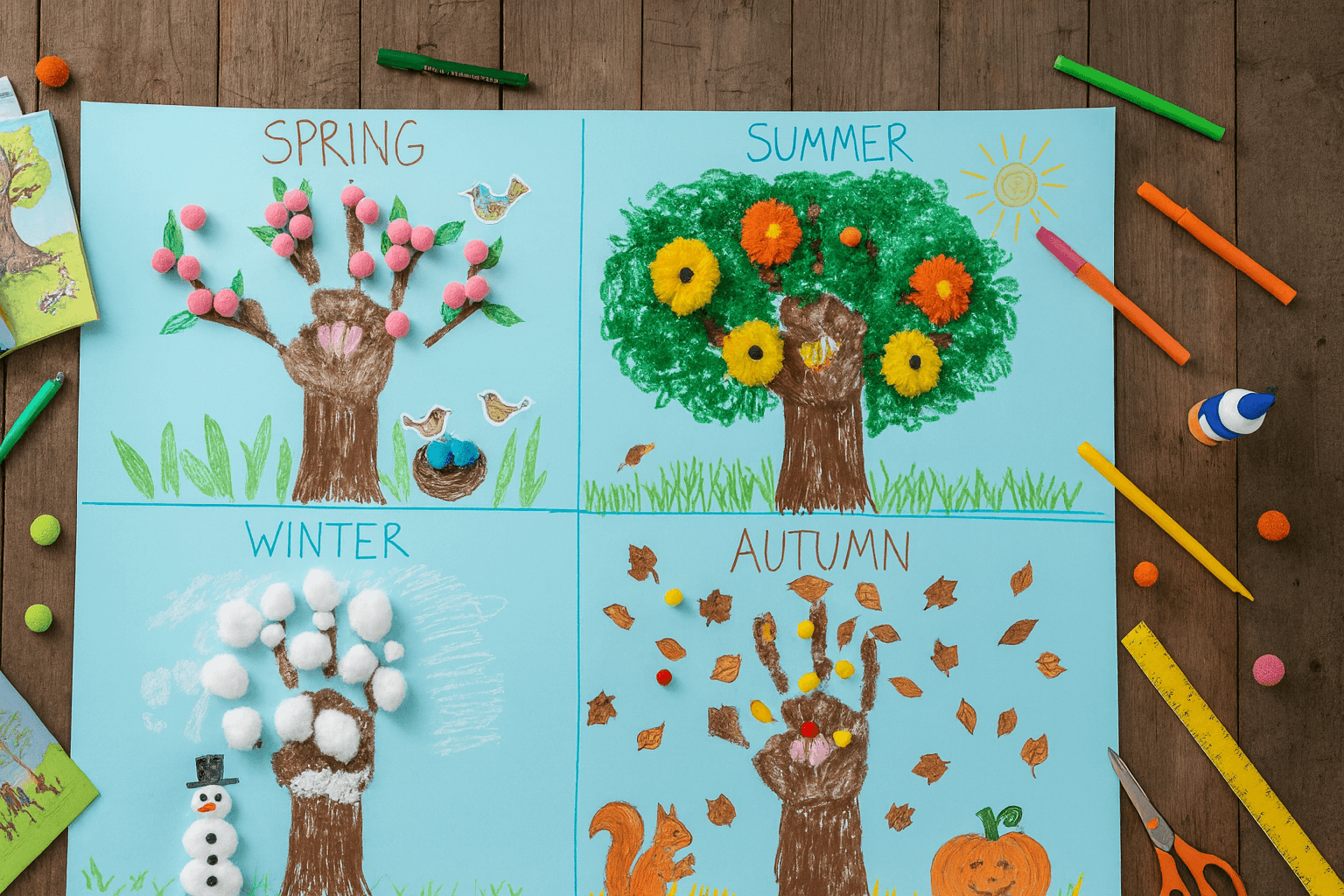 Four Seasons Preschool Craft: Teach Kids About Weather, Time, and Nature